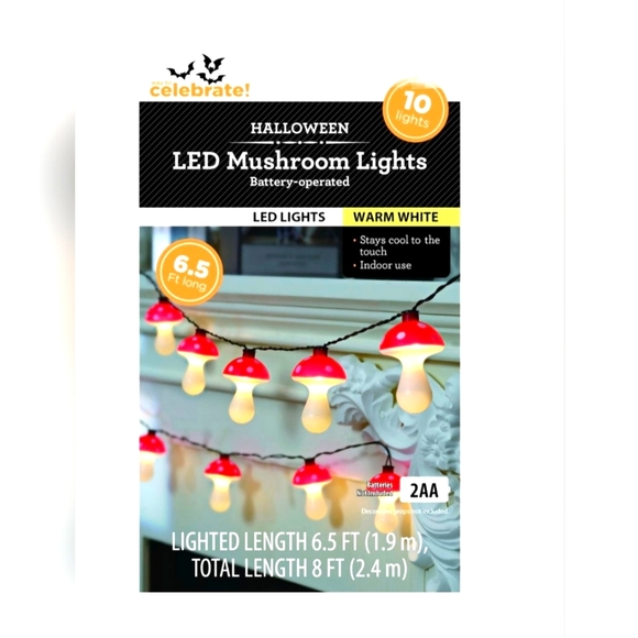 Way To Celebrate | Holiday | Led Mushroom String Fairy Blow Mold Indoor ...